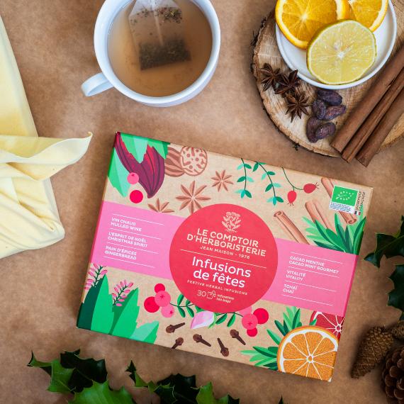 COFFRET 6 INFUSIONS DE FÊTES 30 INFUSETTES BIO